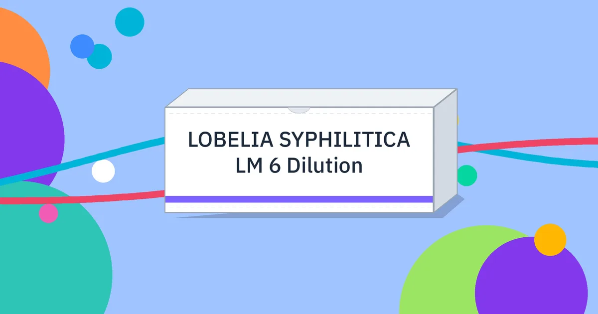 Symbolbild: Packung mit der Aufschrift LOBELIA SYPHILITICA LM 6 Dilution (PZN 13534708) – Verfügbarkeit und Bezug in Apotheken in Frankfurt am Main