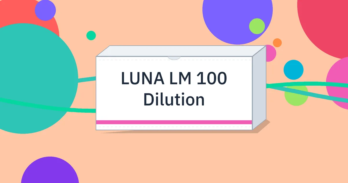 Symbolbild: Packung mit der Aufschrift LUNA LM 100 Dilution (PZN 12934191) – Verfügbarkeit und Bezug in Apotheken in Frankfurt am Main