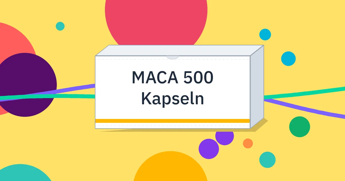 Symbolbild: Packung mit der Aufschrift MACA 500 Kapseln (PZN 04201089) – Verfügbarkeit und Bezug in Apotheken in Frankfurt am Main
