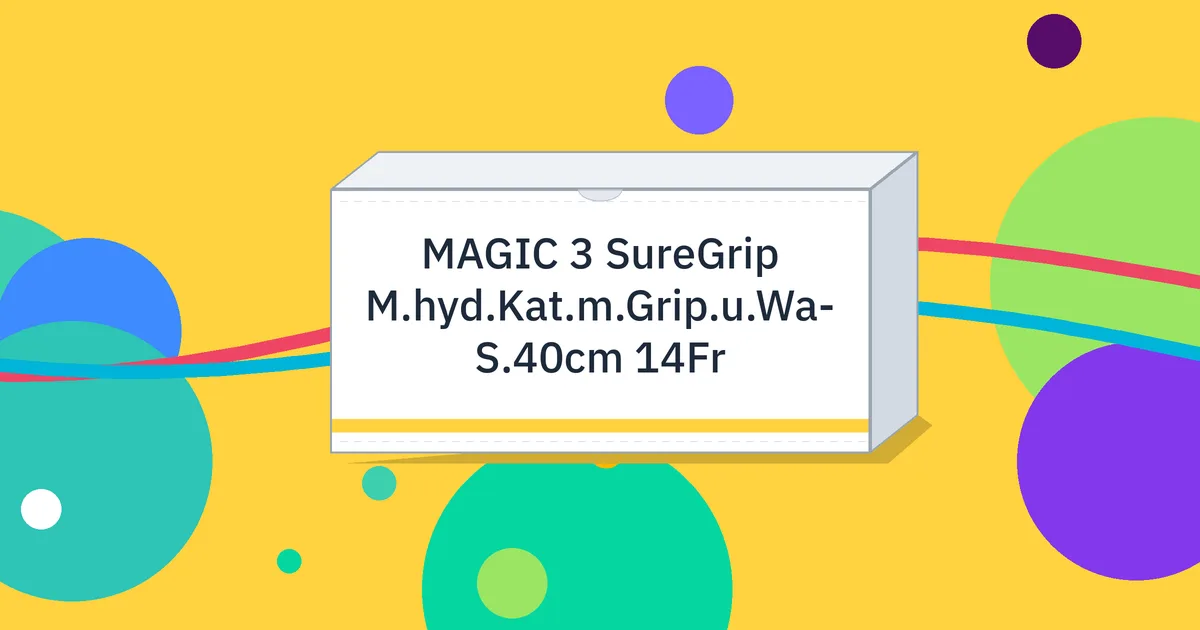 Symbolbild: Packung mit der Aufschrift MAGIC 3 SureGrip M.hyd.Kat.m.Grip.u.Wa-S.40cm 14Fr (PZN 11136820) – Verfügbarkeit und Bezug in Apotheken in Frankfurt am Main