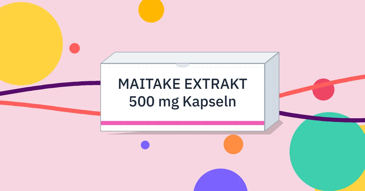 Symbolbild: Packung mit der Aufschrift MAITAKE EXTRAKT 500 mg Kapseln (PZN 07518131) – Verfügbarkeit und Bezug in Apotheken in Frankfurt am Main