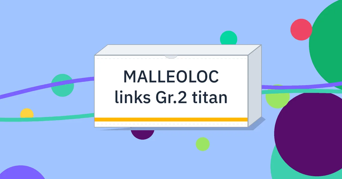 Symbolbild: Packung mit der Aufschrift MALLEOLOC links Gr.2 titan (PZN 01286464) – Verfügbarkeit und Bezug in Apotheken in Frankfurt am Main