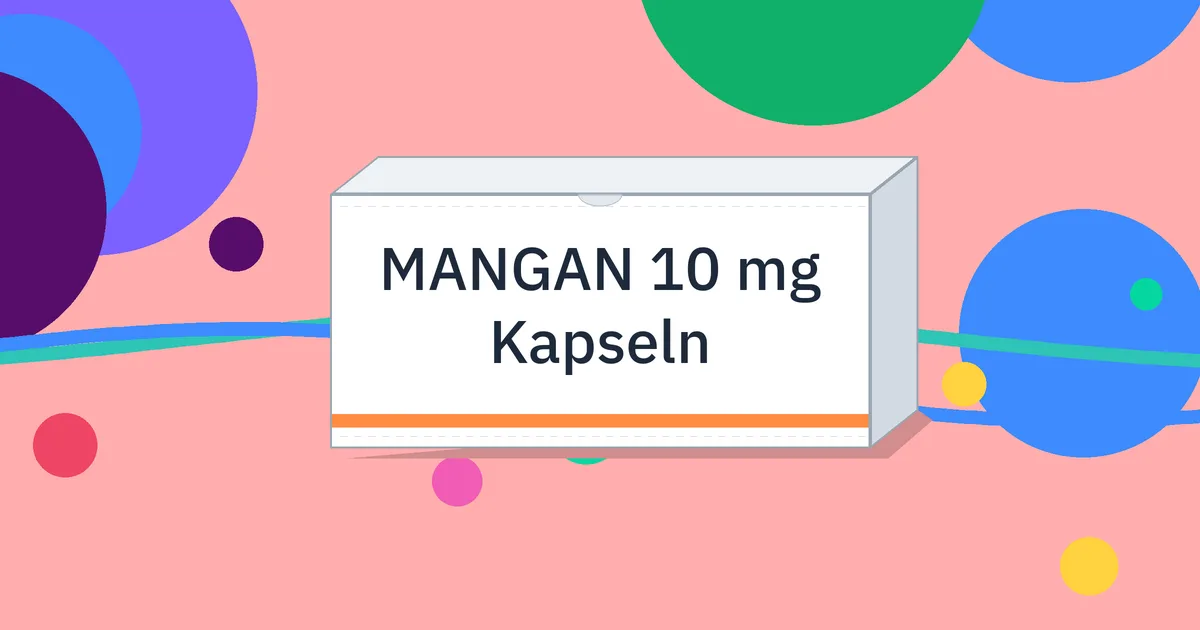 Symbolbild: Packung mit der Aufschrift MANGAN 10 mg Kapseln (PZN 18486517) – Verfügbarkeit und Bezug in Apotheken in Frankfurt am Main