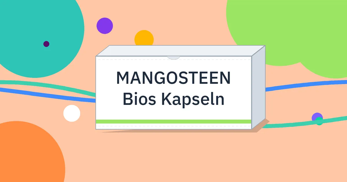 Symbolbild: Packung mit der Aufschrift MANGOSTEEN Bios Kapseln (PZN 10265202) – Verfügbarkeit und Bezug in Apotheken in Frankfurt am Main