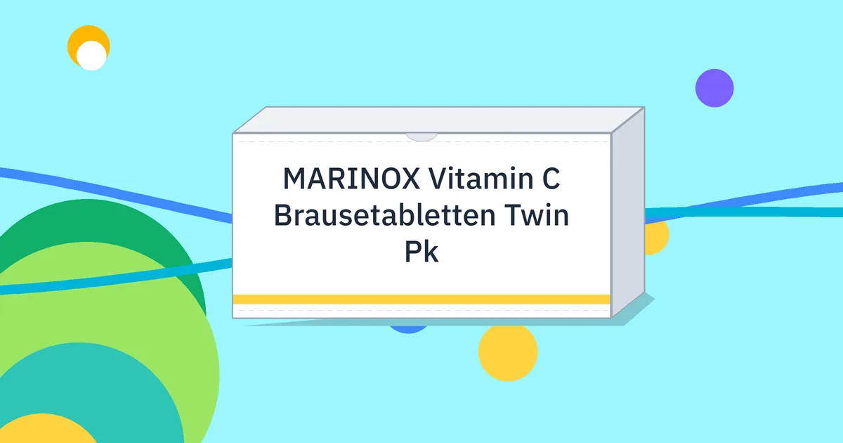 Symbolbild: Packung mit der Aufschrift MARINOX Vitamin C Brausetabletten Twin Pk (PZN 16886477) – Verfügbarkeit und Bezug in Apotheken in Frankfurt am Main