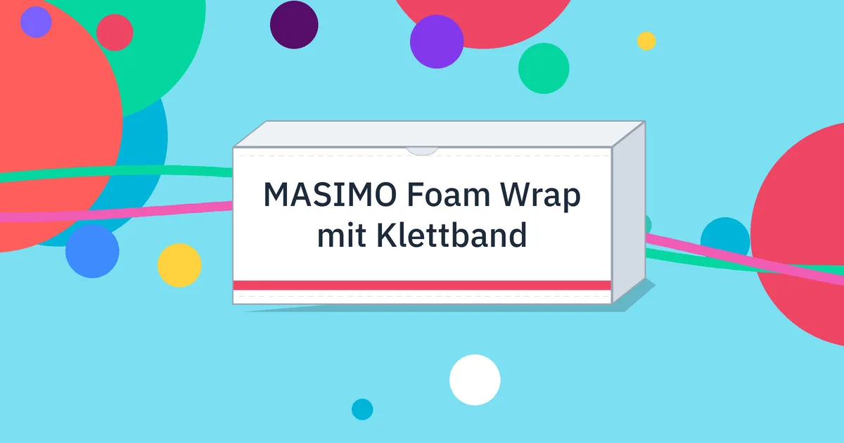 Symbolbild: Packung mit der Aufschrift MASIMO Foam Wrap mit Klettband (PZN 18600982) – Verfügbarkeit und Bezug in Apotheken in Frankfurt am Main