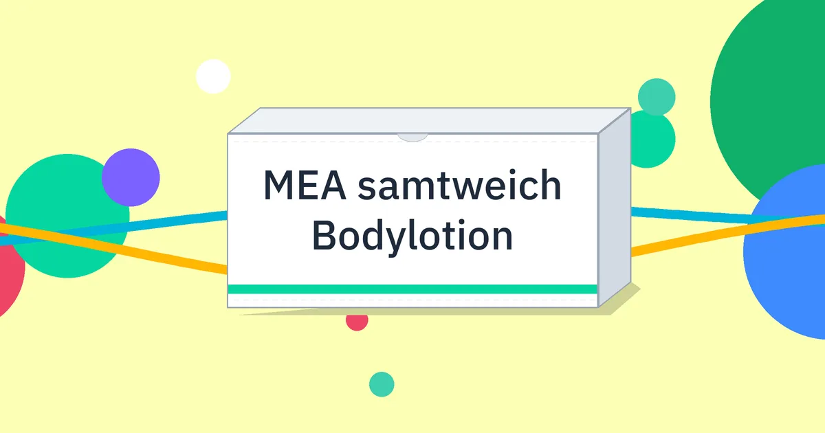 Symbolbild: Packung mit der Aufschrift MEA samtweich Bodylotion (PZN 10006179) – Verfügbarkeit und Bezug in Apotheken in Frankfurt am Main