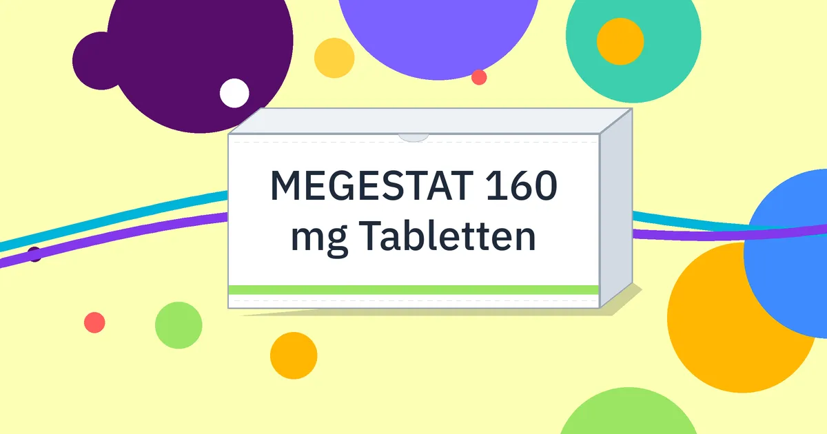 Symbolbild: Packung mit der Aufschrift MEGESTAT 160 mg Tabletten (PZN 16776168) – Verfügbarkeit und Bezug in Apotheken in Frankfurt am Main