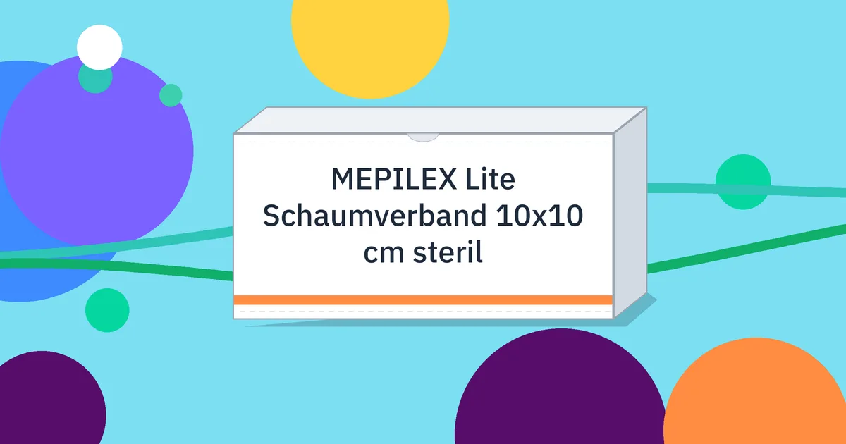 Symbolbild: Packung mit der Aufschrift MEPILEX Lite Schaumverband 10x10 cm steril (PZN 19460678) – Verfügbarkeit und Bezug in Apotheken in Frankfurt am Main