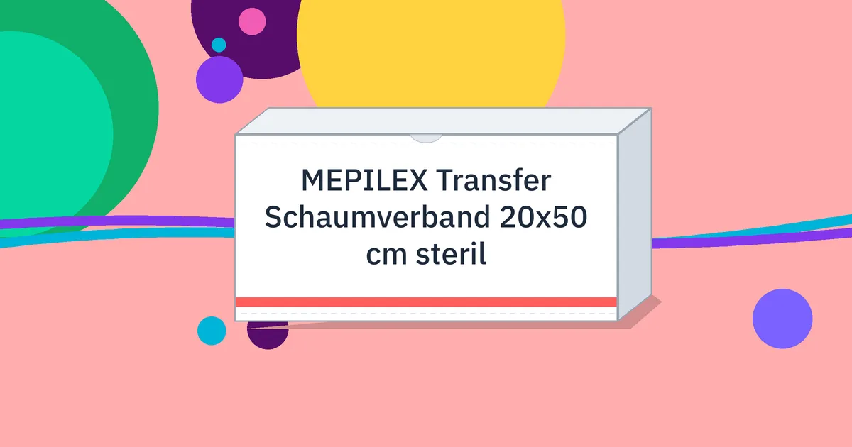 Symbolbild: Packung mit der Aufschrift MEPILEX Transfer Schaumverband 20x50 cm steril (PZN 11148102) – Verfügbarkeit und Bezug in Apotheken in Frankfurt am Main