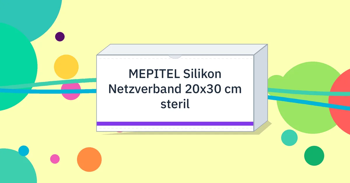 Symbolbild: Packung mit der Aufschrift MEPITEL Silikon Netzverband 20x30 cm steril (PZN 09314674) – Verfügbarkeit und Bezug in Apotheken in Frankfurt am Main