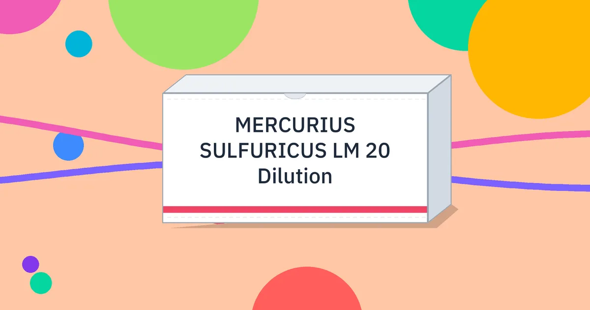 Symbolbild: Packung mit der Aufschrift MERCURIUS SULFURICUS LM 20 Dilution (PZN 12954609) – Verfügbarkeit und Bezug in Apotheken in Frankfurt am Main