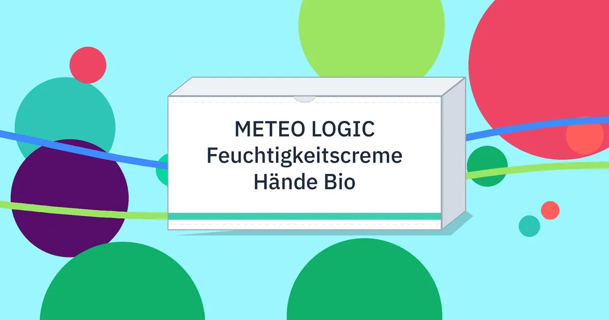 Symbolbild: Packung mit der Aufschrift METEO LOGIC Feuchtigkeitscreme Hände Bio (PZN 16123035) – Verfügbarkeit und Bezug in Apotheken in Frankfurt am Main