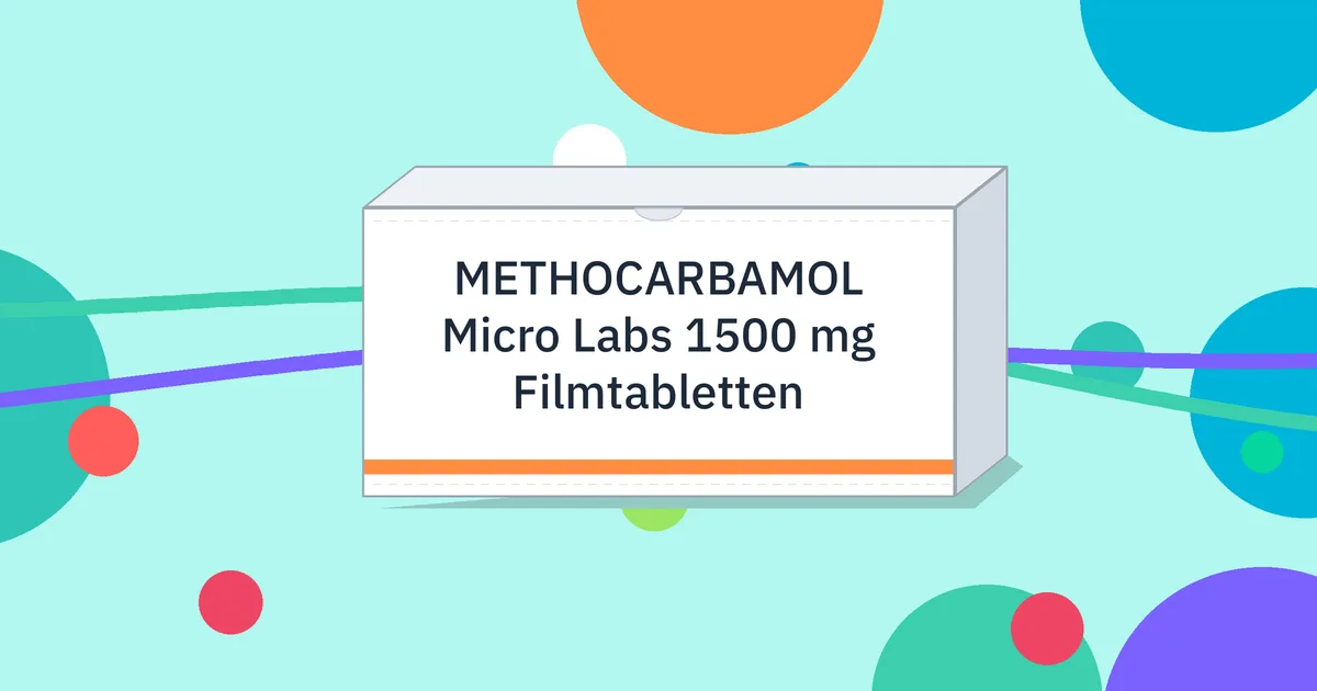 Symbolbild: Packung mit der Aufschrift METHOCARBAMOL Micro Labs 1500 mg Filmtabletten (PZN 19520297) – Verfügbarkeit und Bezug in Apotheken in Frankfurt am Main