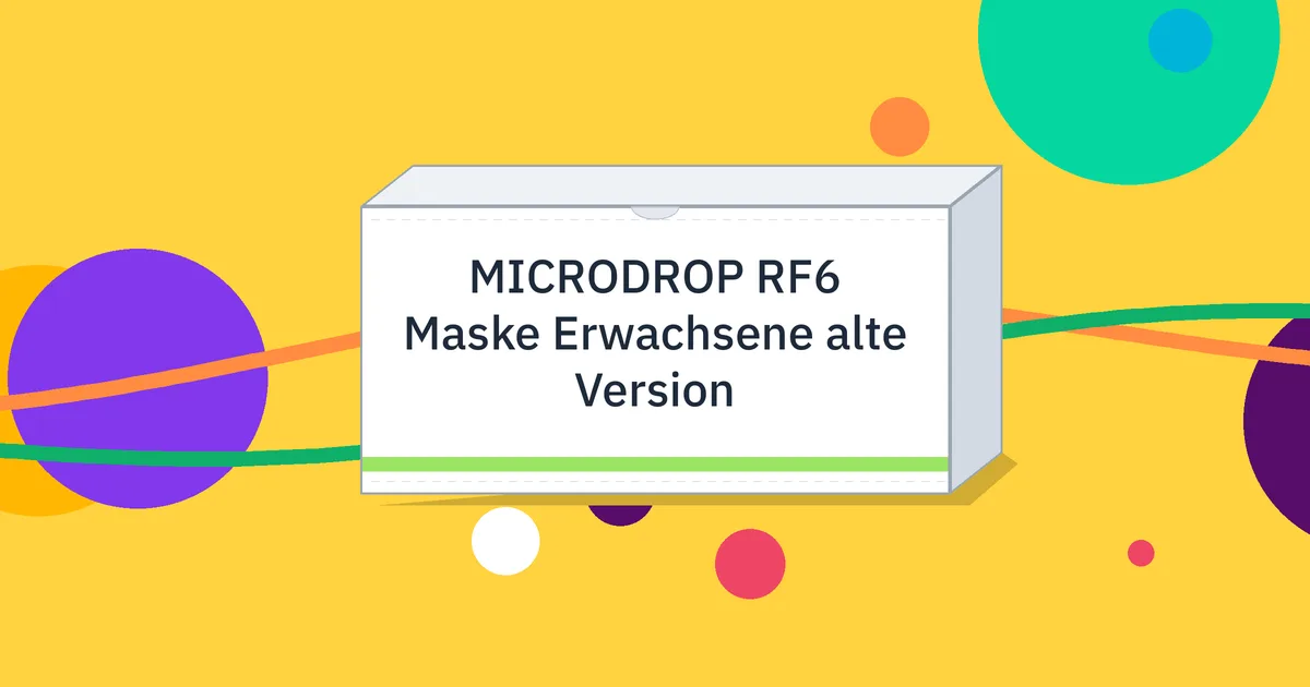 Symbolbild: Packung mit der Aufschrift MICRODROP RF6 Maske Erwachsene alte Version (PZN 18257082) – Verfügbarkeit und Bezug in Apotheken in Frankfurt am Main