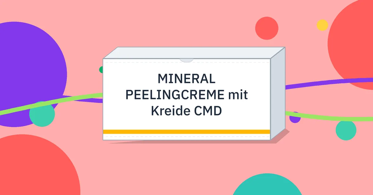 Symbolbild: Packung mit der Aufschrift MINERAL PEELINGCREME mit Kreide CMD (PZN 10035896) – Verfügbarkeit und Bezug in Apotheken in Frankfurt am Main