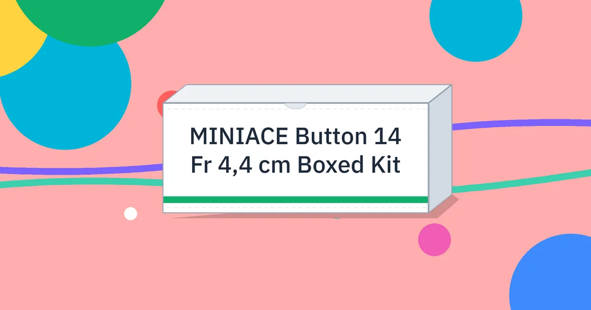 Symbolbild: Packung mit der Aufschrift MINIACE Button 14 Fr 4,4 cm Boxed Kit (PZN 16954167) – Verfügbarkeit und Bezug in Apotheken in Frankfurt am Main