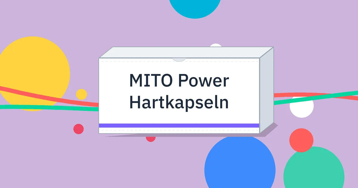 Symbolbild: Packung mit der Aufschrift MITO Power Hartkapseln (PZN 20061989) – Verfügbarkeit und Bezug in Apotheken in Frankfurt am Main