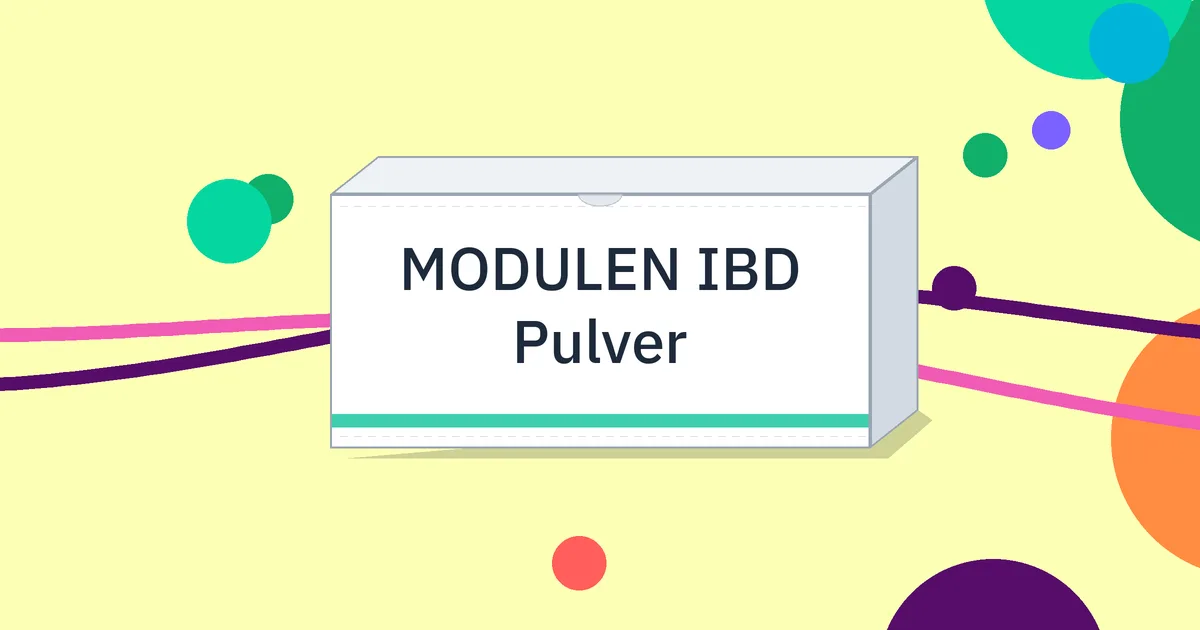 Symbolbild: Packung mit der Aufschrift MODULEN IBD Pulver (PZN 19751200) – Verfügbarkeit und Bezug in Apotheken in Frankfurt am Main