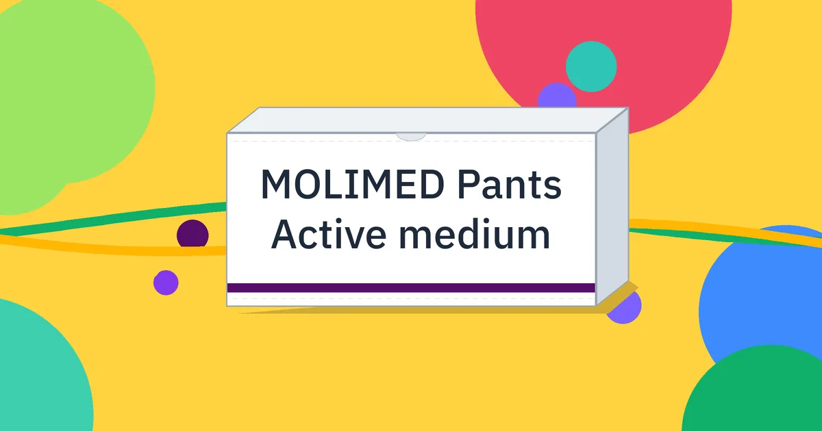 Symbolbild: Packung mit der Aufschrift MOLIMED Pants Active medium (PZN 10792717) – Verfügbarkeit und Bezug in Apotheken in Frankfurt am Main