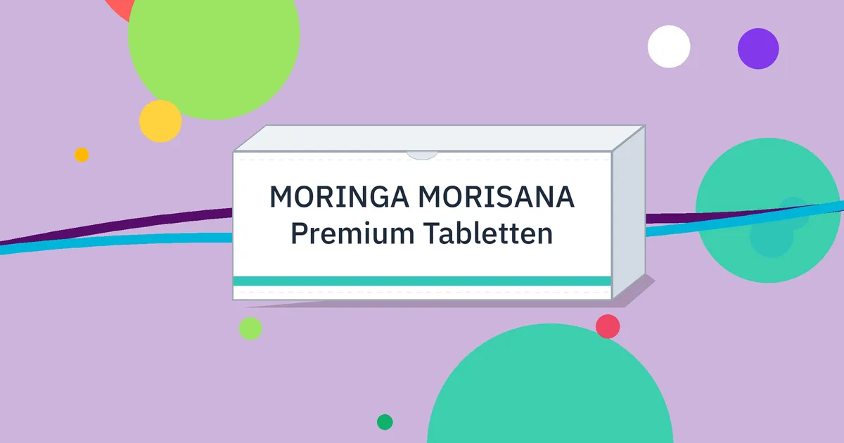 Symbolbild: Packung mit der Aufschrift MORINGA MORISANA Premium Tabletten (PZN 15242619) – Verfügbarkeit und Bezug in Apotheken in Frankfurt am Main