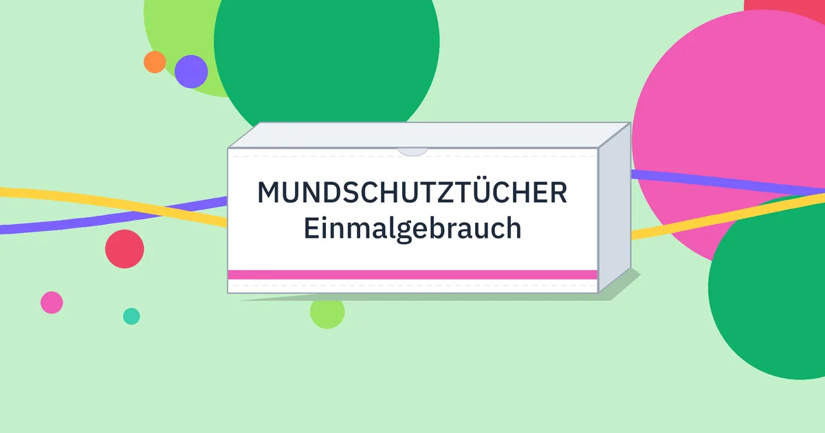 Symbolbild: Packung mit der Aufschrift MUNDSCHUTZTÜCHER Einmalgebrauch (PZN 01723367) – Verfügbarkeit und Bezug in Apotheken in Frankfurt am Main
