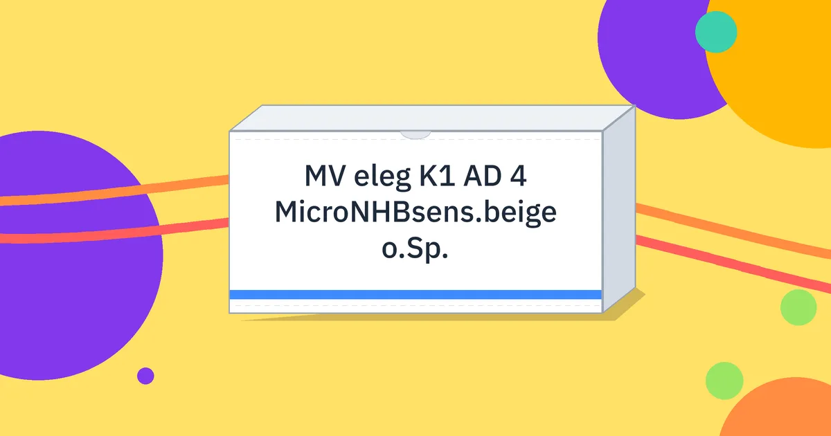 Symbolbild: Packung mit der Aufschrift MV eleg K1 AD 4 MicroNHBsens.beige o.Sp. (PZN 15669890) – Verfügbarkeit und Bezug in Apotheken in Frankfurt am Main