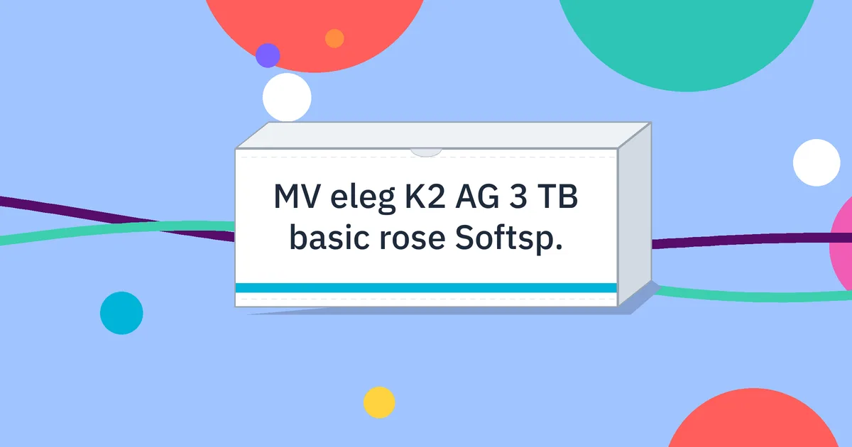 Symbolbild: Packung mit der Aufschrift MV eleg K2 AG 3 TB basic rose Softsp. (PZN 14700853) – Verfügbarkeit und Bezug in Apotheken in Frankfurt am Main