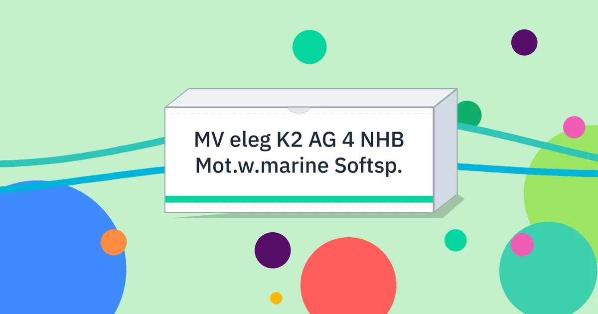 Symbolbild: Packung mit der Aufschrift MV eleg K2 AG 4 NHB Mot.w.marine Softsp. (PZN 15727682) – Verfügbarkeit und Bezug in Apotheken in Frankfurt am Main