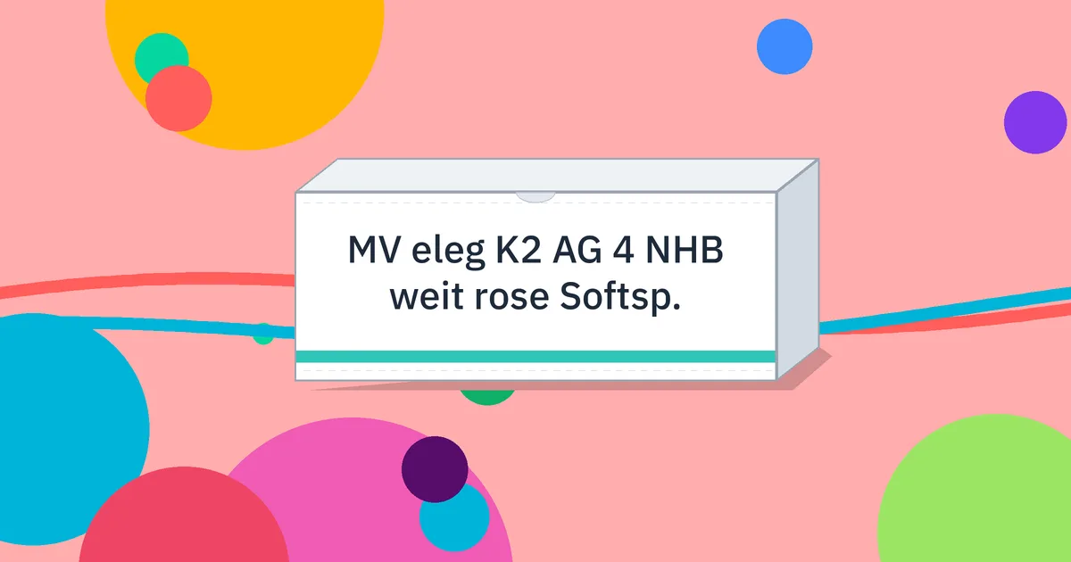 Symbolbild: Packung mit der Aufschrift MV eleg K2 AG 4 NHB weit rose Softsp. (PZN 15728641) – Verfügbarkeit und Bezug in Apotheken in Frankfurt am Main