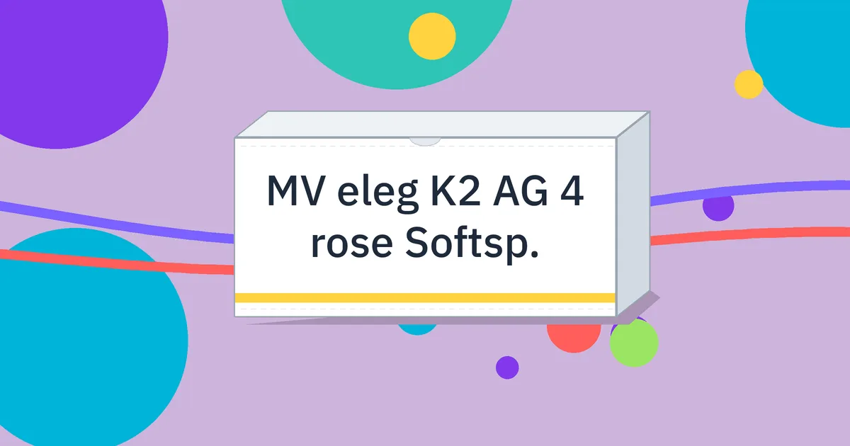 Symbolbild: Packung mit der Aufschrift MV eleg K2 AG 4 rose Softsp. (PZN 14700356) – Verfügbarkeit und Bezug in Apotheken in Frankfurt am Main