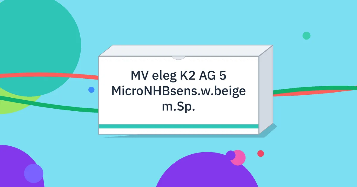 Symbolbild: Packung mit der Aufschrift MV eleg K2 AG 5 MicroNHBsens.w.beige m.Sp. (PZN 15725766) – Verfügbarkeit und Bezug in Apotheken in Frankfurt am Main