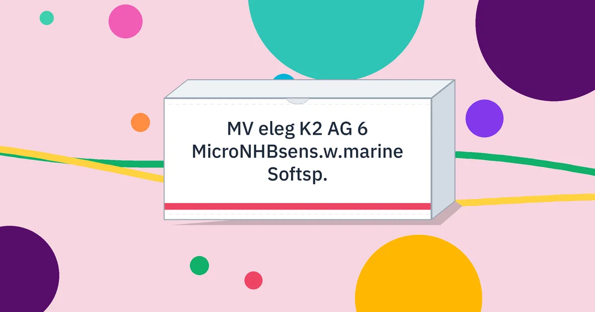 Symbolbild: Packung mit der Aufschrift MV eleg K2 AG 6 MicroNHBsens.w.marine Softsp. (PZN 15726027) – Verfügbarkeit und Bezug in Apotheken in Frankfurt am Main