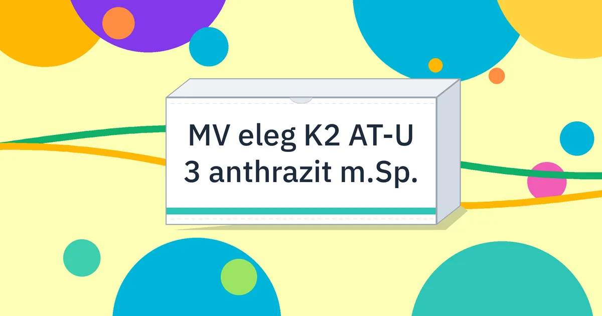 Symbolbild: Packung mit der Aufschrift MV eleg K2 AT-U 3 anthrazit m.Sp. (PZN 00643330) – Verfügbarkeit und Bezug in Apotheken in Frankfurt am Main