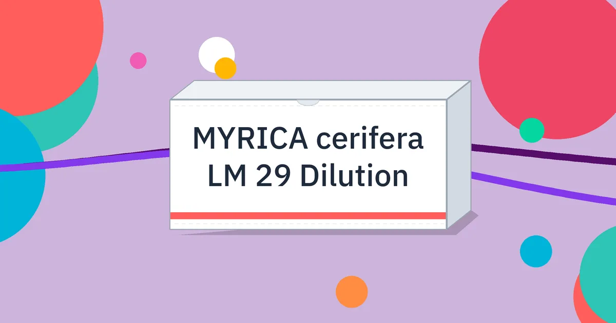 Symbolbild: Packung mit der Aufschrift MYRICA cerifera LM 29 Dilution (PZN 12957329) – Verfügbarkeit und Bezug in Apotheken in Frankfurt am Main