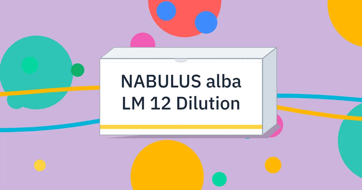 Symbolbild: Packung mit der Aufschrift NABULUS alba LM 12 Dilution (PZN 13615370) – Verfügbarkeit und Bezug in Apotheken in Frankfurt am Main