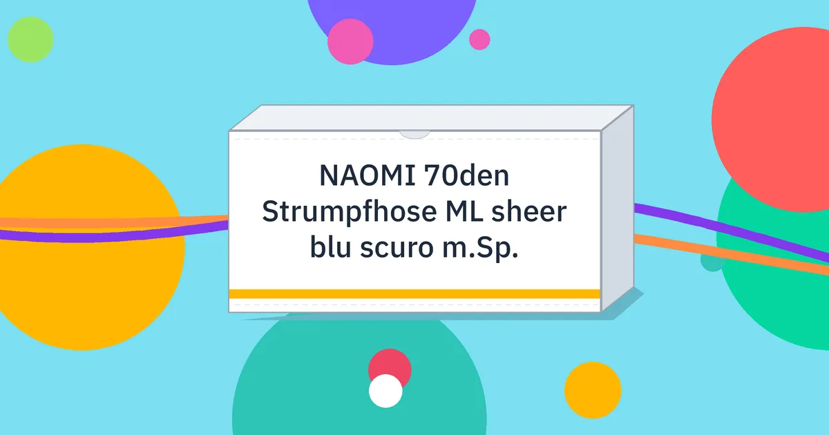 Symbolbild: Packung mit der Aufschrift NAOMI 70den Strumpfhose ML sheer blu scuro m.Sp. (PZN 16179343) – Verfügbarkeit und Bezug in Apotheken in Frankfurt am Main