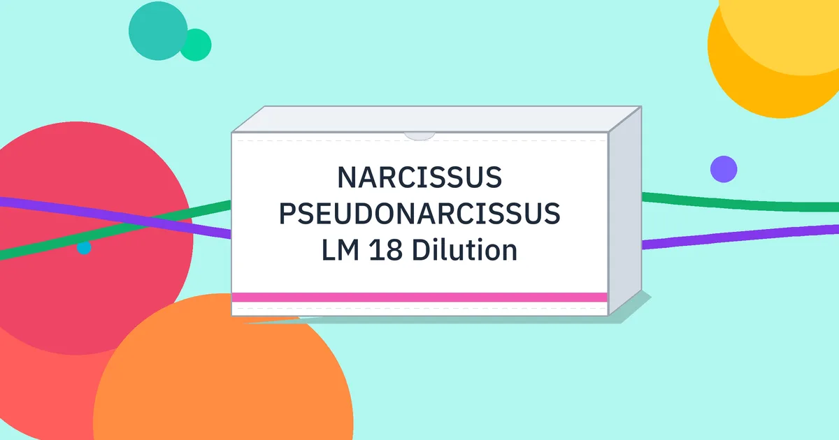 Symbolbild: Packung mit der Aufschrift NARCISSUS PSEUDONARCISSUS LM 18 Dilution (PZN 13615921) – Verfügbarkeit und Bezug in Apotheken in Frankfurt am Main
