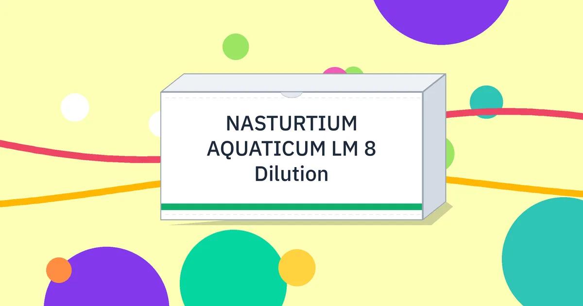 Symbolbild: Packung mit der Aufschrift NASTURTIUM AQUATICUM LM 8 Dilution (PZN 13616263) – Verfügbarkeit und Bezug in Apotheken in Frankfurt am Main