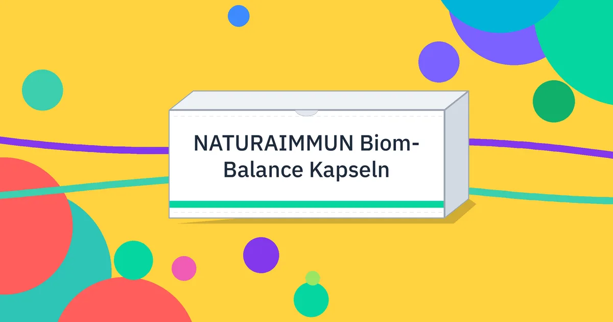 Symbolbild: Packung mit der Aufschrift NATURAIMMUN Biom-Balance Kapseln (PZN 18451967) – Verfügbarkeit und Bezug in Apotheken in Frankfurt am Main