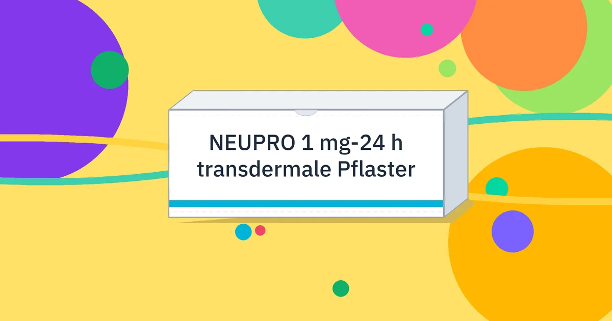 Symbolbild: Packung mit der Aufschrift NEUPRO 1 mg-24 h transdermale Pflaster (PZN 15202459) – Verfügbarkeit und Bezug in Apotheken in Frankfurt am Main