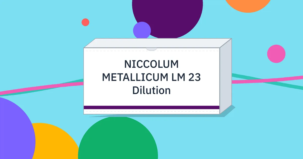 Symbolbild: Packung mit der Aufschrift NICCOLUM METALLICUM LM 23 Dilution (PZN 12968304) – Verfügbarkeit und Bezug in Apotheken in Frankfurt am Main