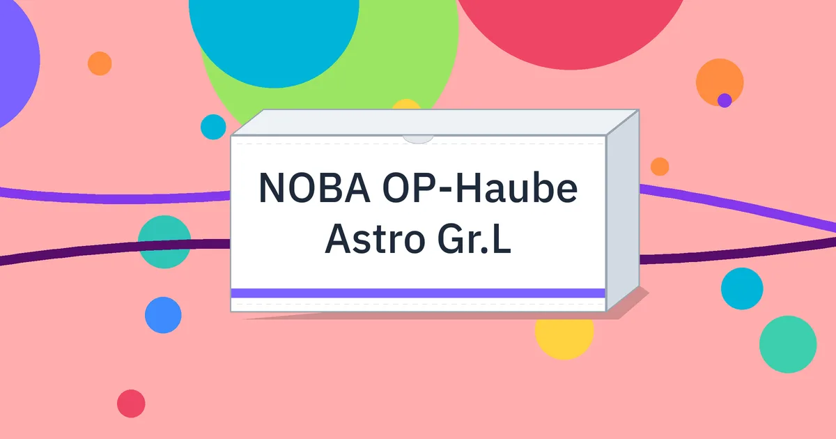 Symbolbild: Packung mit der Aufschrift NOBA OP-Haube Astro Gr.L (PZN 11183699) – Verfügbarkeit und Bezug in Apotheken in Frankfurt am Main