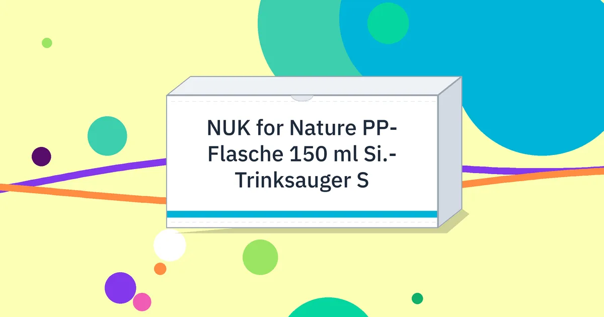 Symbolbild: Packung mit der Aufschrift NUK for Nature PP-Flasche 150 ml Si.-Trinksauger S (PZN 18095136) – Verfügbarkeit und Bezug in Apotheken in Frankfurt am Main