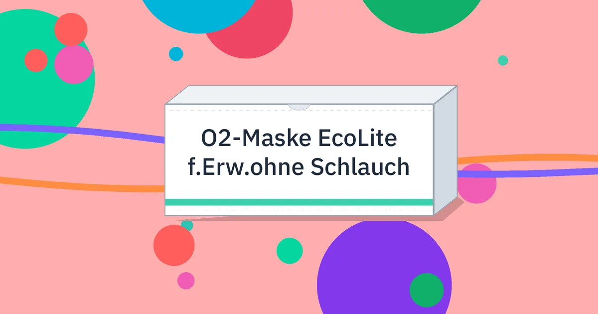Symbolbild: Packung mit der Aufschrift O2-Maske EcoLite f.Erw.ohne Schlauch (PZN 17432850) – Verfügbarkeit und Bezug in Apotheken in Frankfurt am Main
