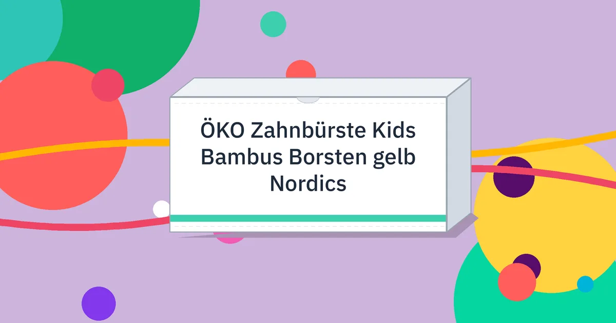 Symbolbild: Packung mit der Aufschrift ÖKO Zahnbürste Kids Bambus Borsten gelb Nordics (PZN 16676946) – Verfügbarkeit und Bezug in Apotheken in Frankfurt am Main