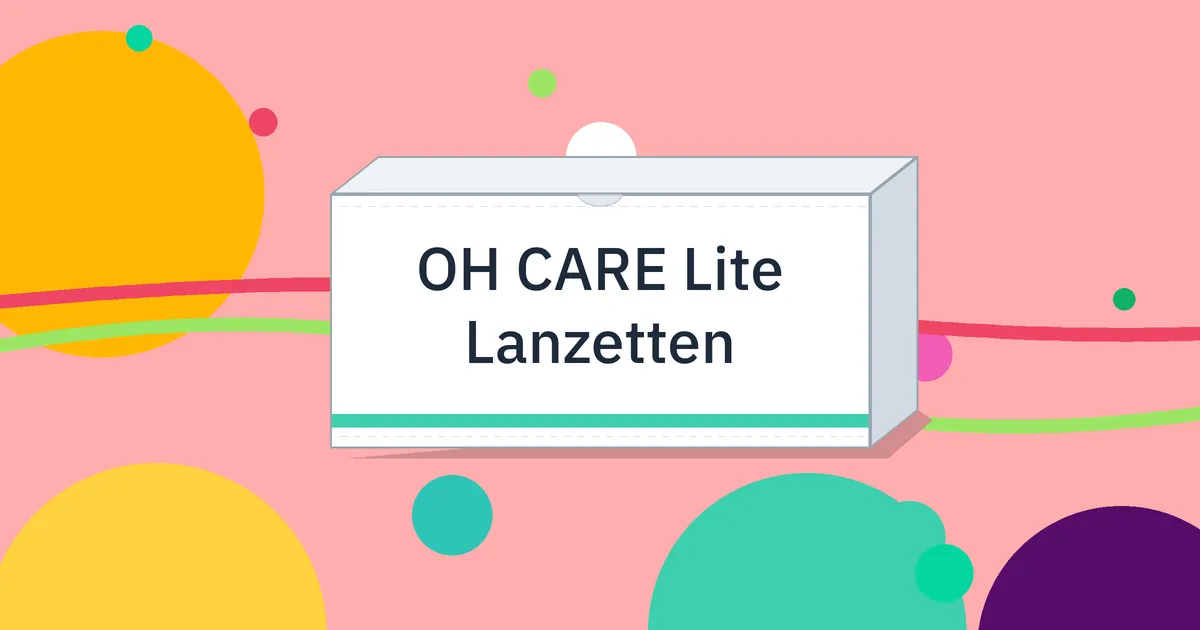 Symbolbild: Packung mit der Aufschrift OH CARE Lite Lanzetten (PZN 20402539) – Verfügbarkeit und Bezug in Apotheken in Frankfurt am Main