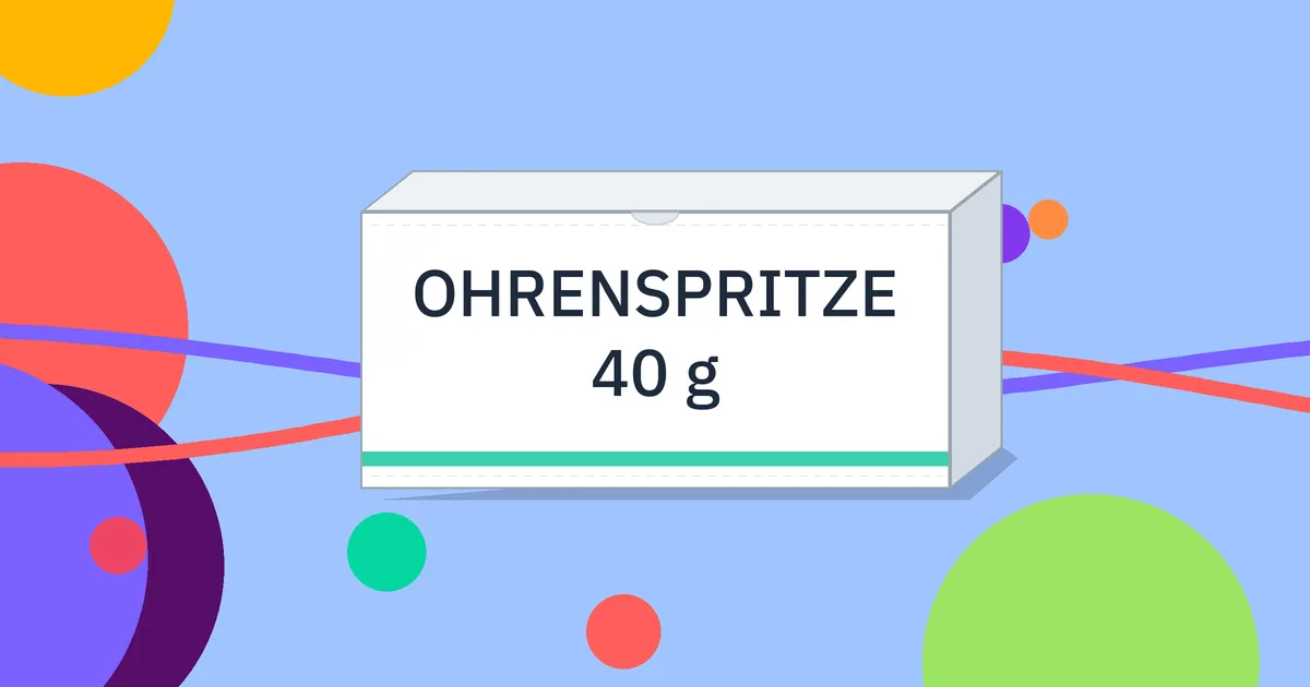 Symbolbild: Packung mit der Aufschrift OHRENSPRITZE 40 g (PZN 08585365) – Verfügbarkeit und Bezug in Apotheken in Frankfurt am Main