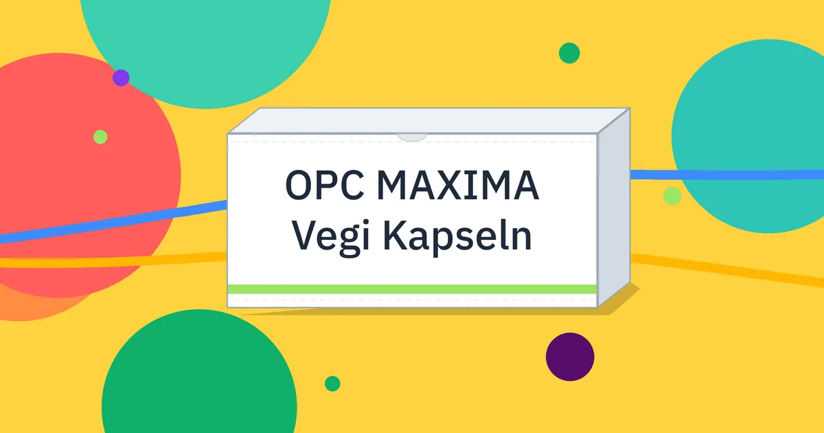 Symbolbild: Packung mit der Aufschrift OPC MAXIMA Vegi Kapseln (PZN 03868354) – Verfügbarkeit und Bezug in Apotheken in Frankfurt am Main