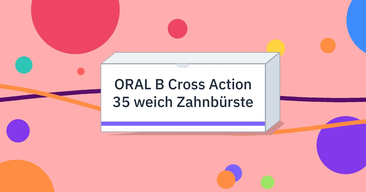 Symbolbild: Packung mit der Aufschrift ORAL B Cross Action 35 weich Zahnbürste (PZN 00594123) – Verfügbarkeit und Bezug in Apotheken in Frankfurt am Main